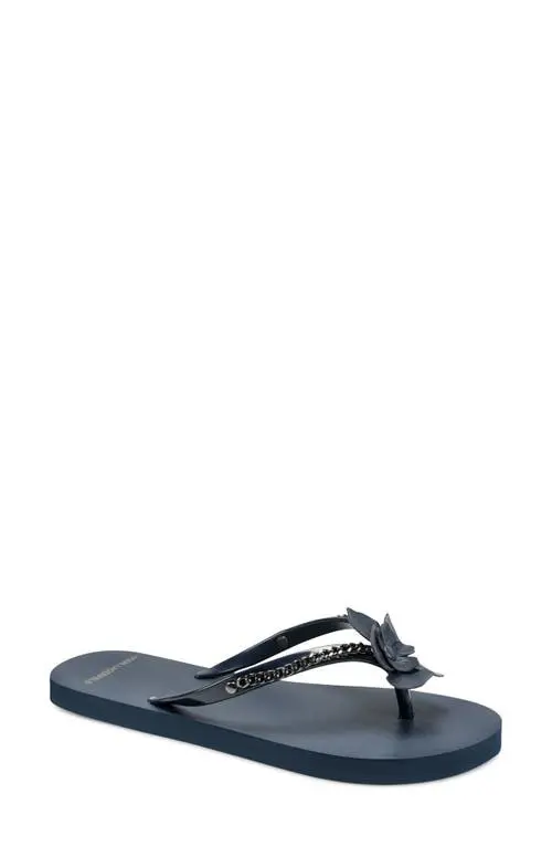 Karl Lagerfeld Paris Zemira Flower Flip Flop - New Navy