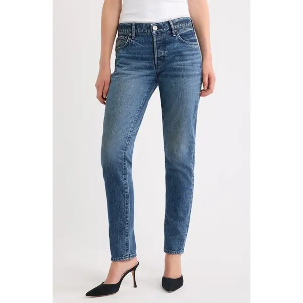Moussy Vintage Renton High Waist Tapered Leg Jeans - Blue