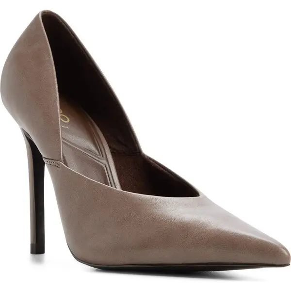 Aldo Savaana Pointed Toe Faux Leather Pump - Mid Grey