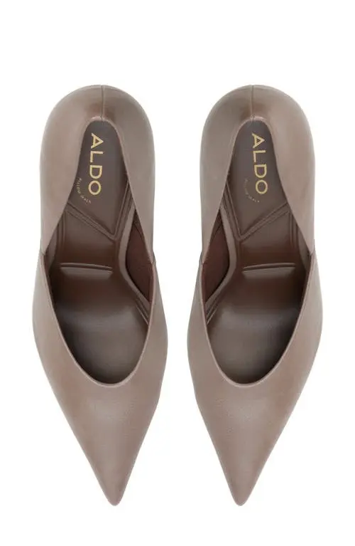 Aldo Savaana Pointed Toe Faux Leather Pump - Mid Grey