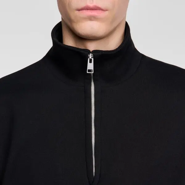Sandro Wool And Cotton Blend Zip-up Jumper