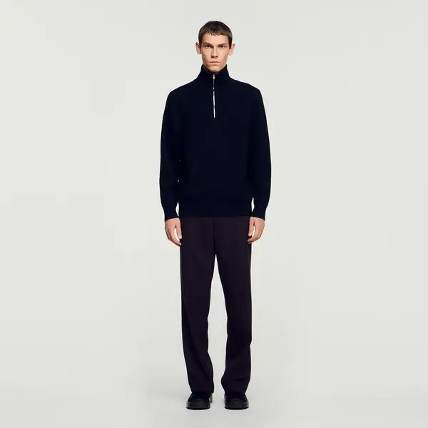 Sandro Boxy Zip Sweater