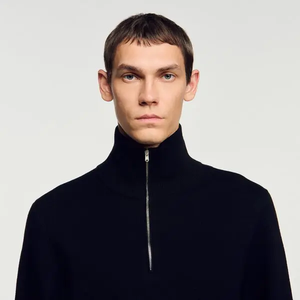 Sandro Boxy Zip Sweater