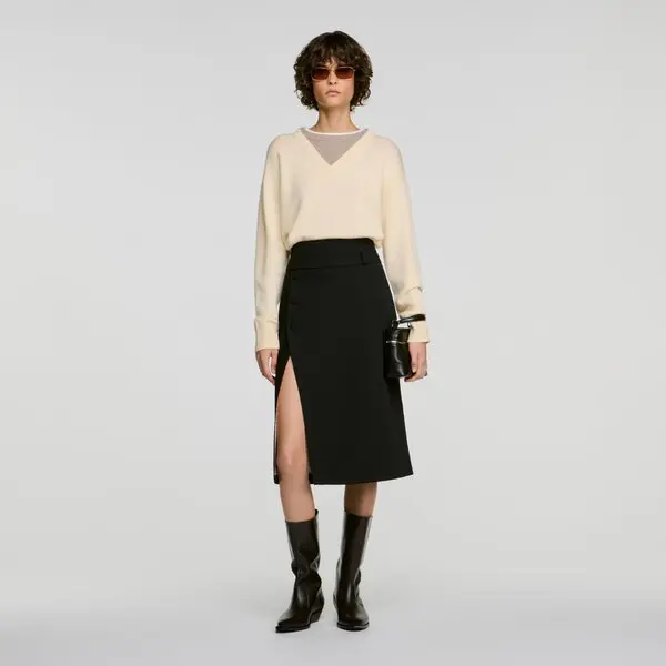 Sandro 2-in-1 Wool And Cashmere Jumper - Ecru