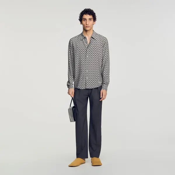 Sandro Chain Print Shirt - Grey