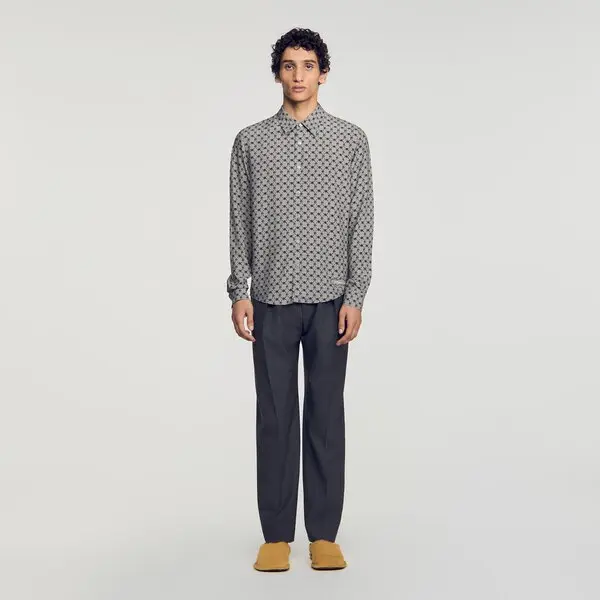 Sandro Chain Print Shirt - Grey