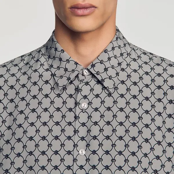 Sandro Chain Print Shirt - Grey