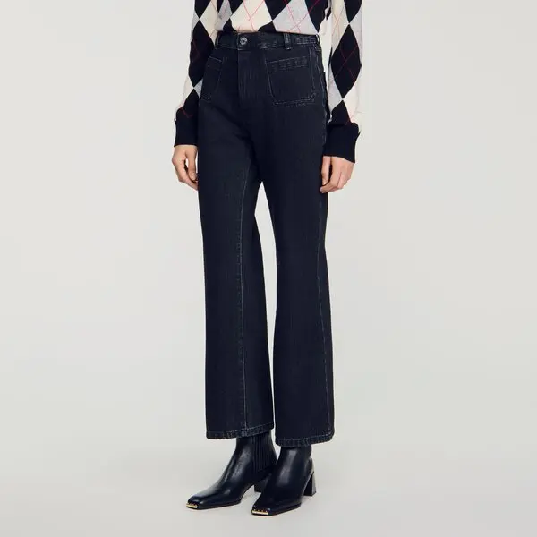 Sandro Leather Ankle Boots With Block Heel