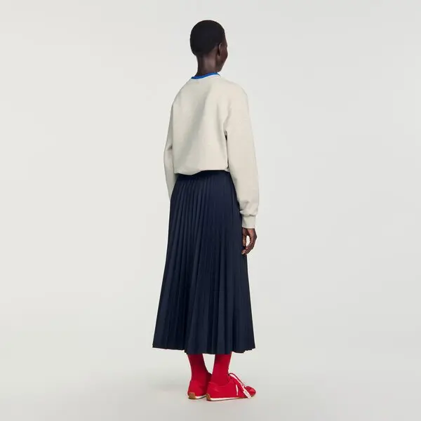 Sandro Long Pleated Skirt