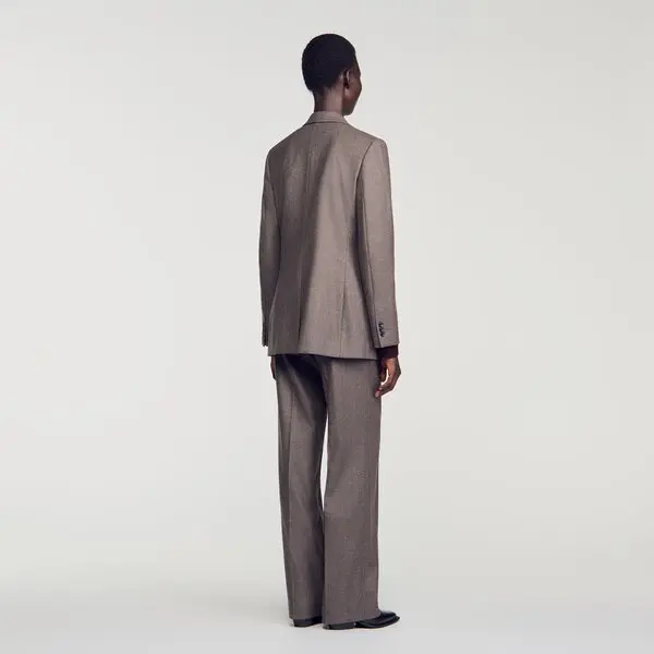Sandro Wool Tailored Jacket With Notch Lapel