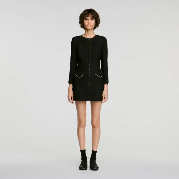Sandro Short Dress With Metal Chain