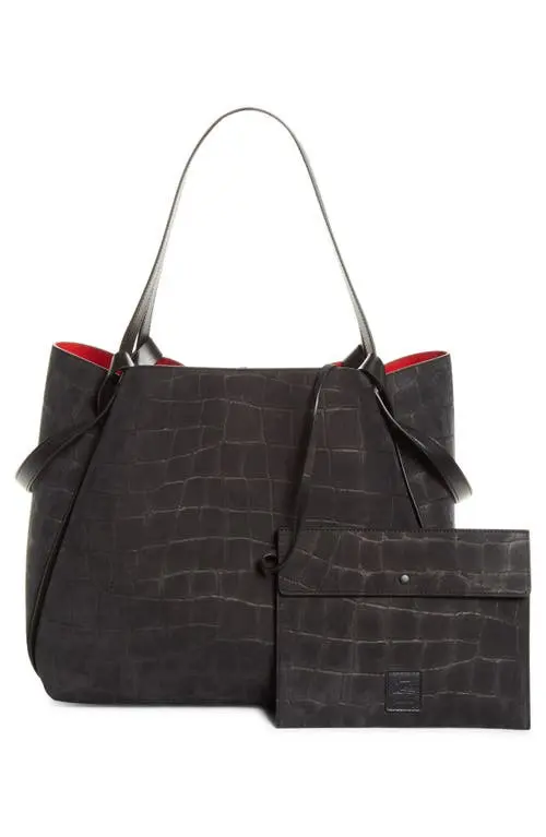 CHRISTIAN LOUBOUTIN Large Bettina Croc Embossed Tote
