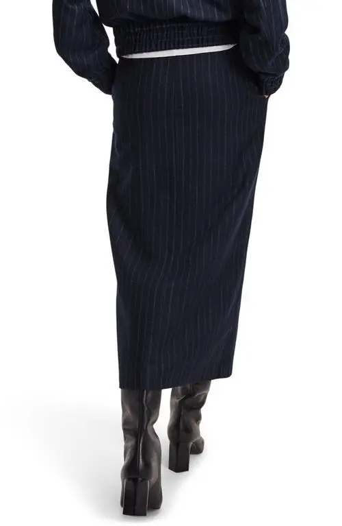 Rag & Bone Bessie Wool Blend Pinstripe Midi Skirt
