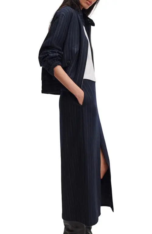 Rag & Bone Bessie Wool Blend Pinstripe Midi Skirt