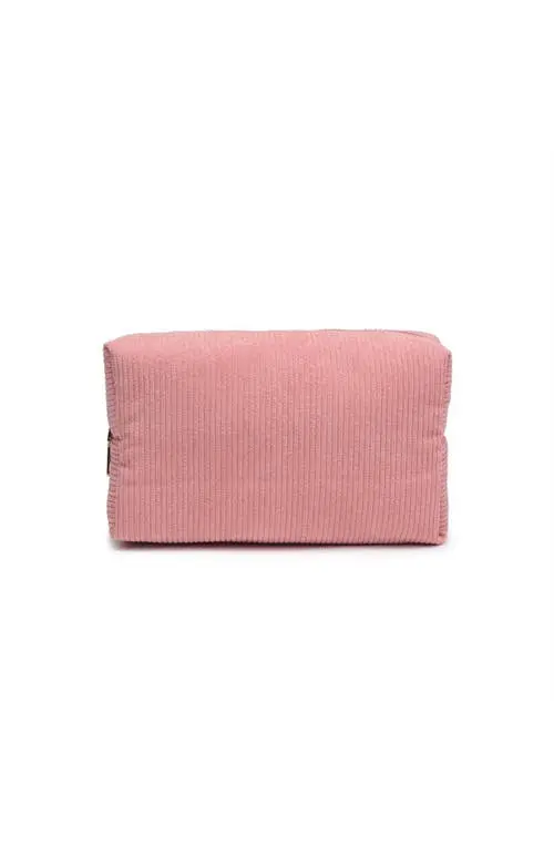 URBAN ESSENTIALS Corduroy Cosmetic & Travel Organizer Pouch - Blush