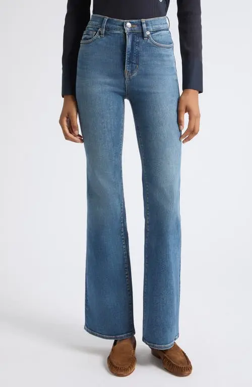 Veronica Beard Crosbie High Waist Slim Wide Leg Jeans - Memory Lane