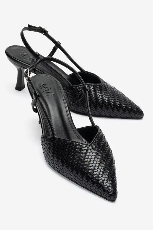 PROLOGUE SHOES Mavero Slingback Stiletto Pump - Black