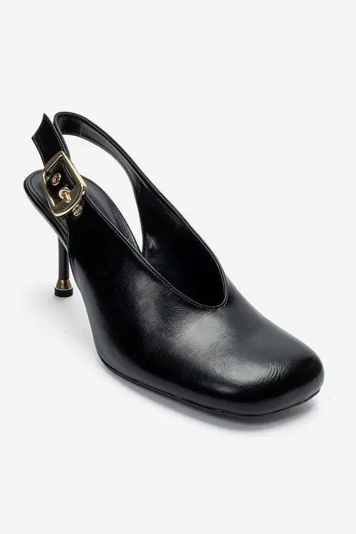 PROLOGUE SHOES Flaris Slingback Stiletto Pump - Black