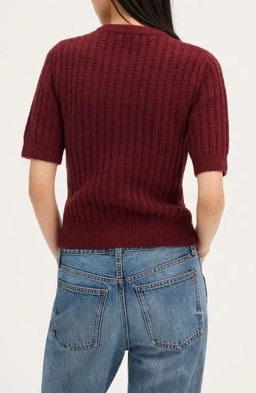 Madewell Textured Stitch Short Sleeve Cardigan