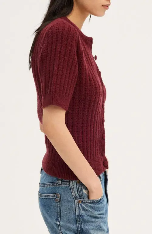 Madewell Textured Stitch Short Sleeve Cardigan
