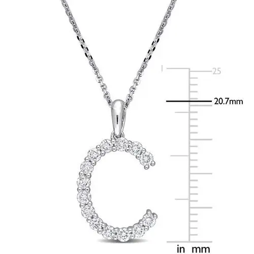 JULIANNA B. 10k White Gold Diamond Initial Pendant Necklace
