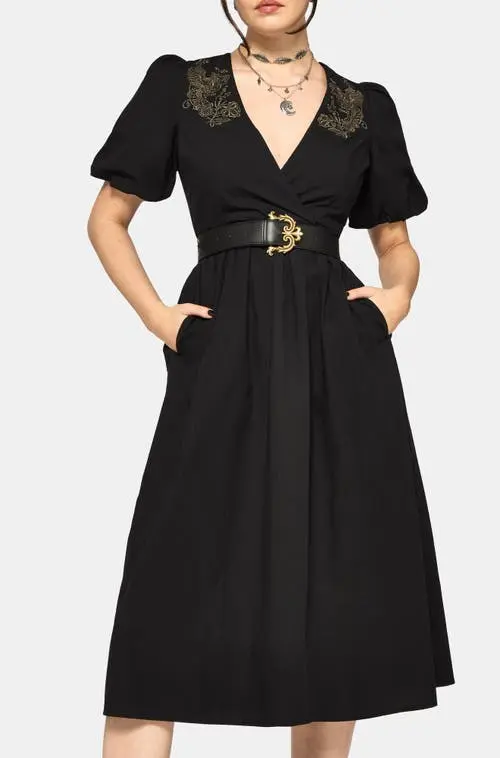 DISTURBIA Fleux Phoenix Wrap Midi Dress