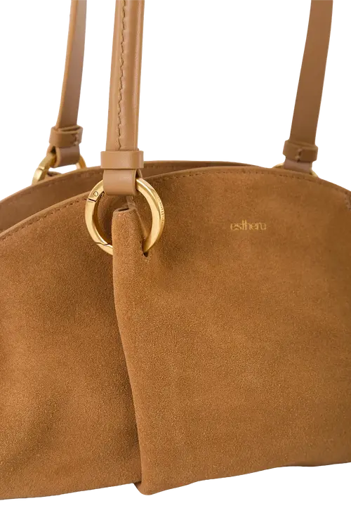 ESTHERA 0707 Suede Shoulder Bag