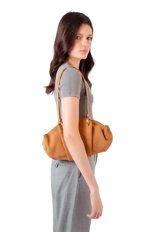 ESTHERA 0707 Suede Shoulder Bag