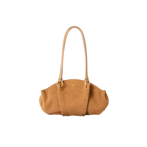 ESTHERA 0707 Suede Shoulder Bag - Light Brown