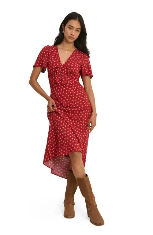 NOBODY'S CHILD Faith Flutter Sleeve Midi Dress
