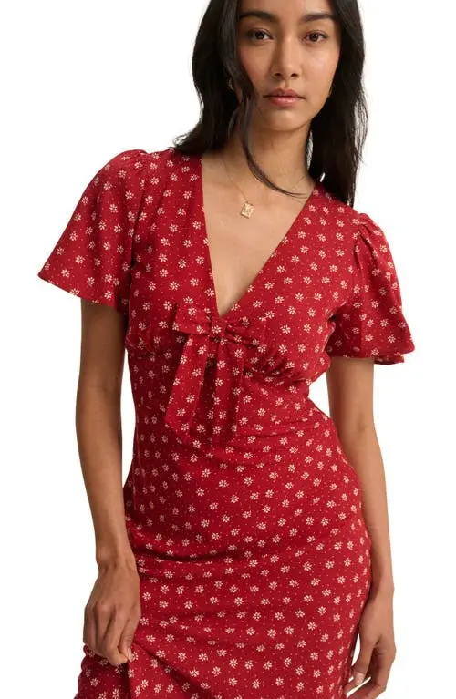 NOBODY'S CHILD Faith Flutter Sleeve Midi Dress