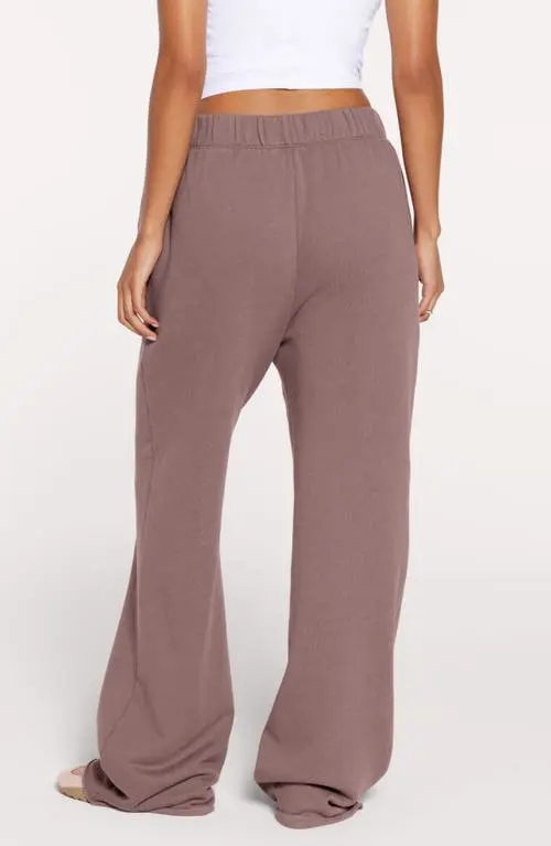 NUUDS Raw Hem Wide Leg Sweatpants - Cocoa