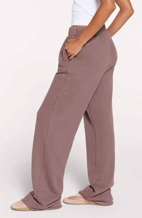 NUUDS Raw Hem Wide Leg Sweatpants - Cocoa
