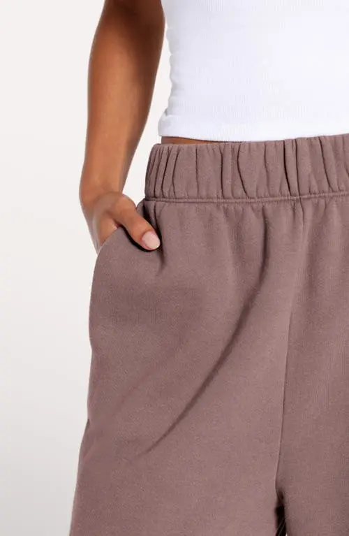 NUUDS Raw Hem Wide Leg Sweatpants - Cocoa