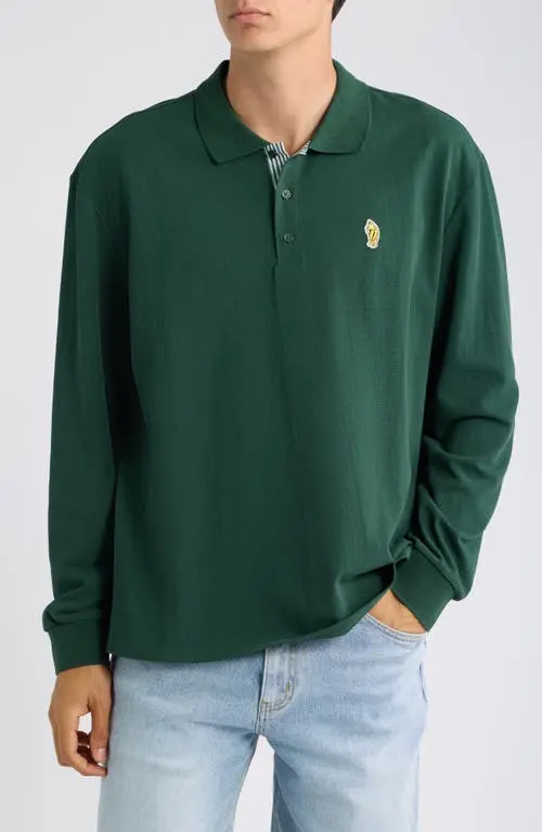 ROWING BLAZERS Pooh Hudson Long Sleeve Cotton Piqué Polo