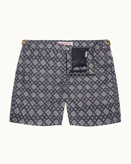 Orlebar Brown Bulldog Printed Mid-length Swim Shorts - Night Iris