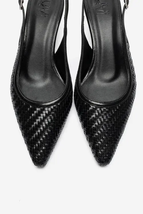 PROLOGUE SHOES Fendrix Kitten Heel Slingback Pump