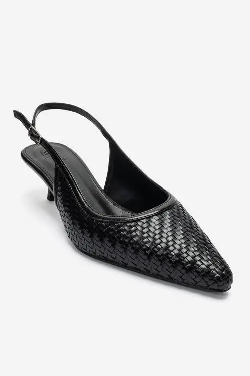 PROLOGUE SHOES Fendrix Kitten Heel Slingback Pump