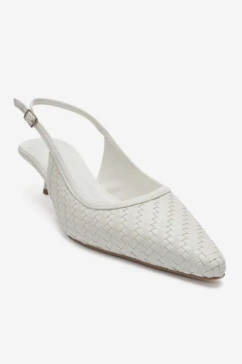 PROLOGUE SHOES Fendrix Kitten Heel Slingback Pump