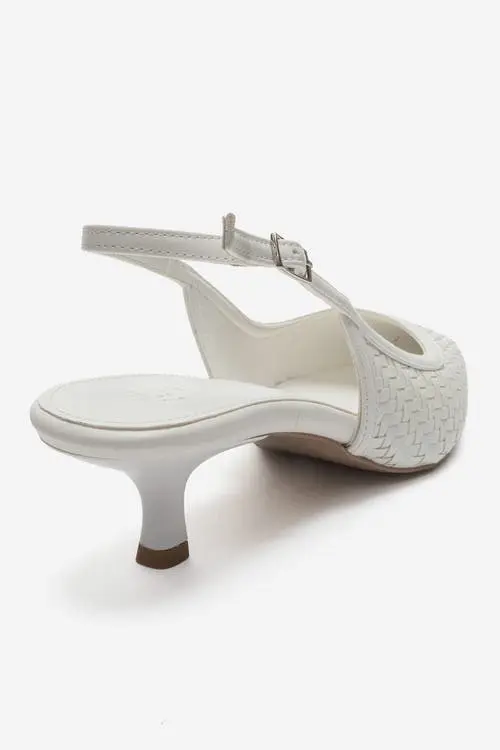 PROLOGUE SHOES Fendrix Kitten Heel Slingback Pump