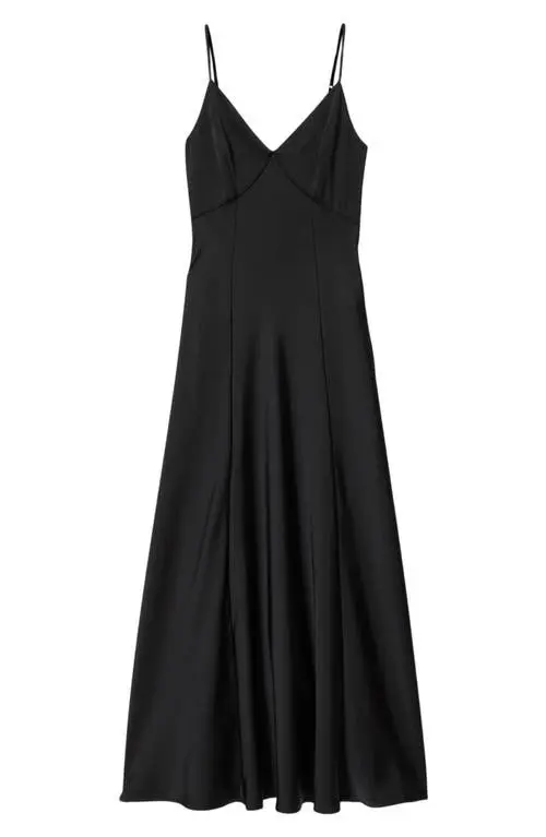 ALLSAINTS Irina Satin Maxi Slipdress - Black
