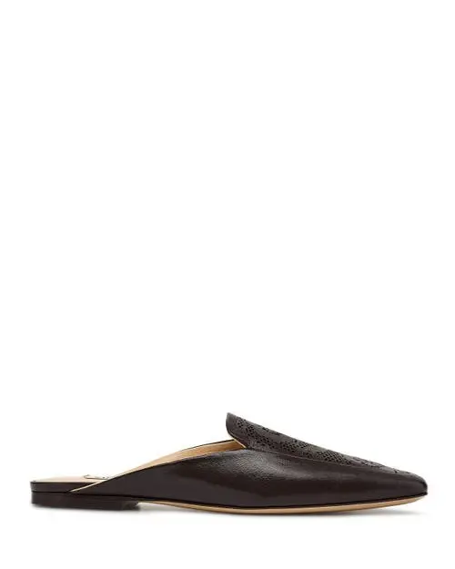 ARTEANA Thalia Flat Mule With Laser Cut Detailing - Ebano
