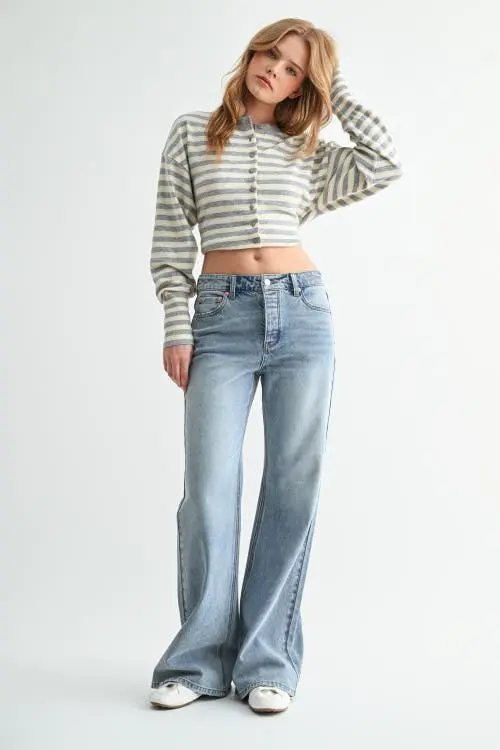 JEMINA DENIM The Meridian High Rise Relaxed Flare Jean