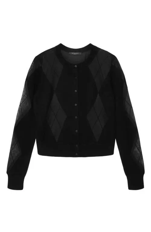 ALLSAINTS Bern Argyle Merino Wool Cardigan