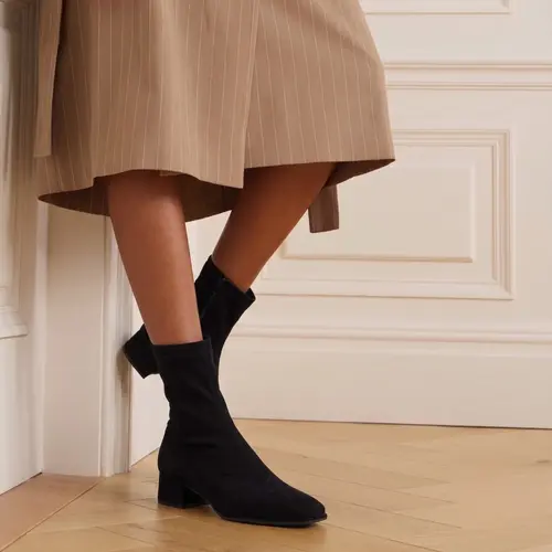 AMIE RAFA Massi Square-toe Sock Boot - Black