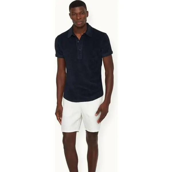Orlebar Brown Sebastian Towelling Tailored-fit Polo Shirt - Night Iris