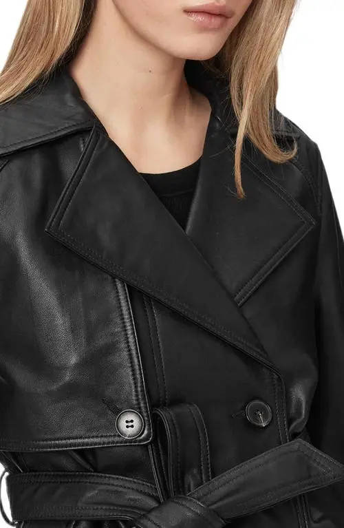 ALLSAINTS Okena Cropped Leather Jacket