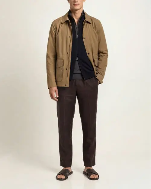 Orlebar Brown Dwight Tailored Field Jacket In Water-repellent Organic Cotton