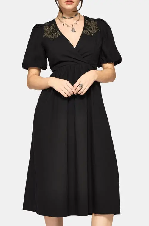DISTURBIA Fleux Phoenix Wrap Midi Dress