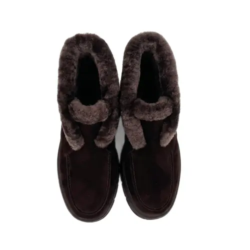 AMIE RAFA Meredith Suede Shearling Ankle Boot - Brown